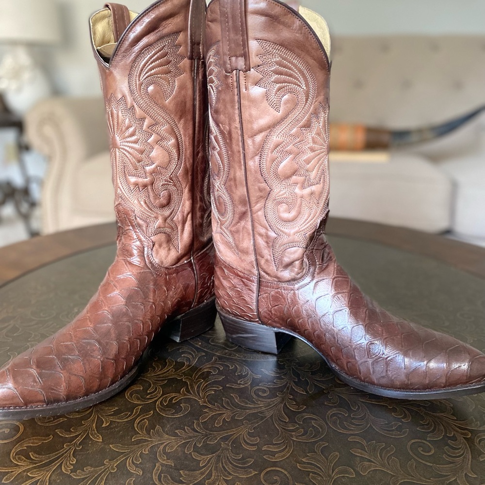 New Dan Post Exotic Embossed Or Print Leather Cowboy … - Gem